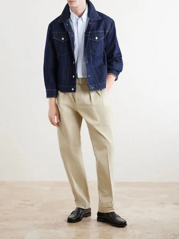 Officine Générale Striped Cotton Oxford Shirt