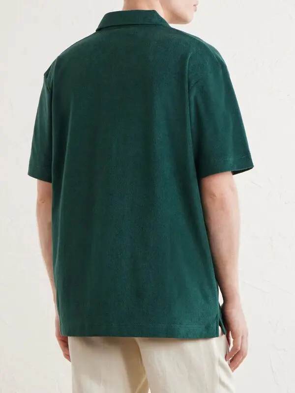 Sunspel Cotton-terry Polo Shirt - Green