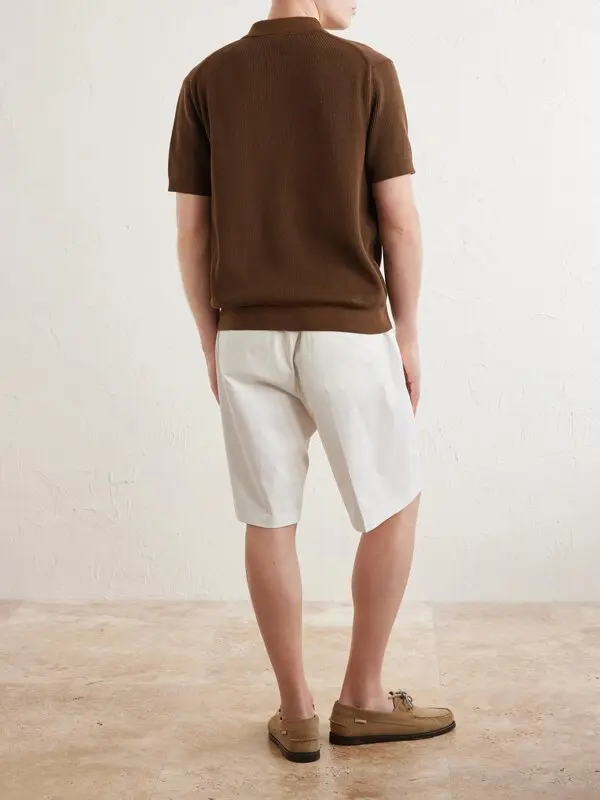 Sunspel Ribbed Cotton Polo-shirt