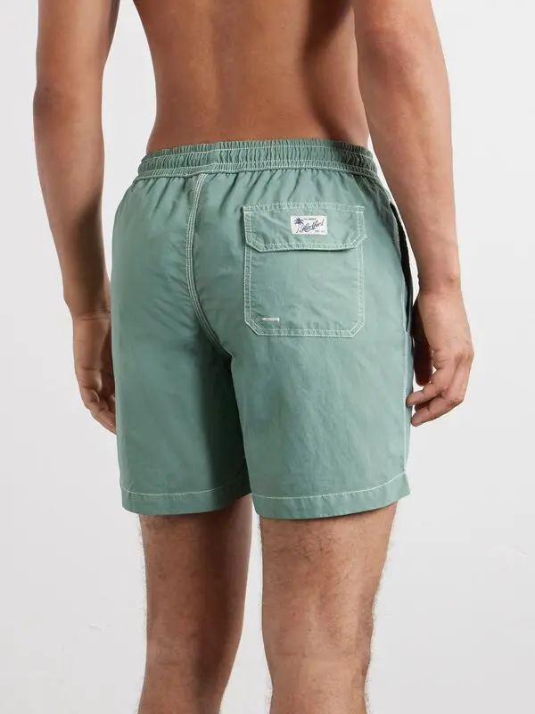 Hartford Slim-fit Mid-length Swim Shorts - Green