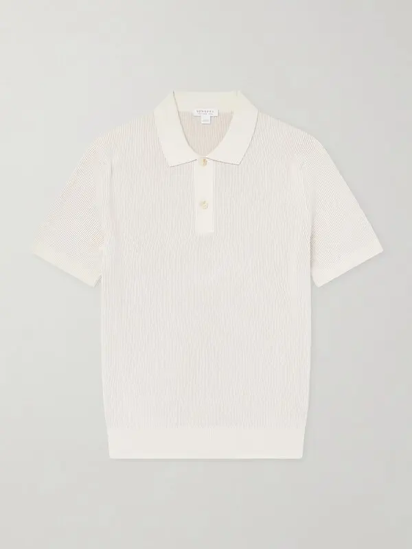 Sunspel Ribbed Cotton Polo-shirt