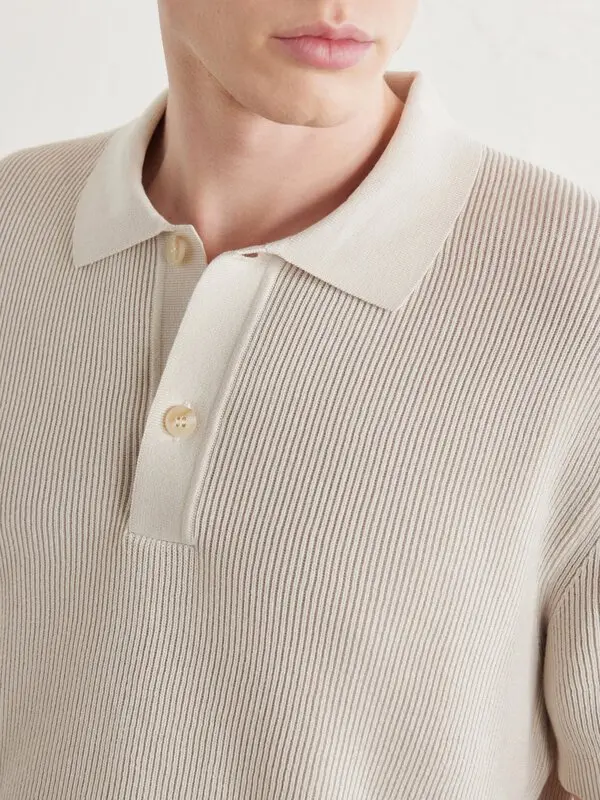 Sunspel Ribbed Cotton Polo-shirt