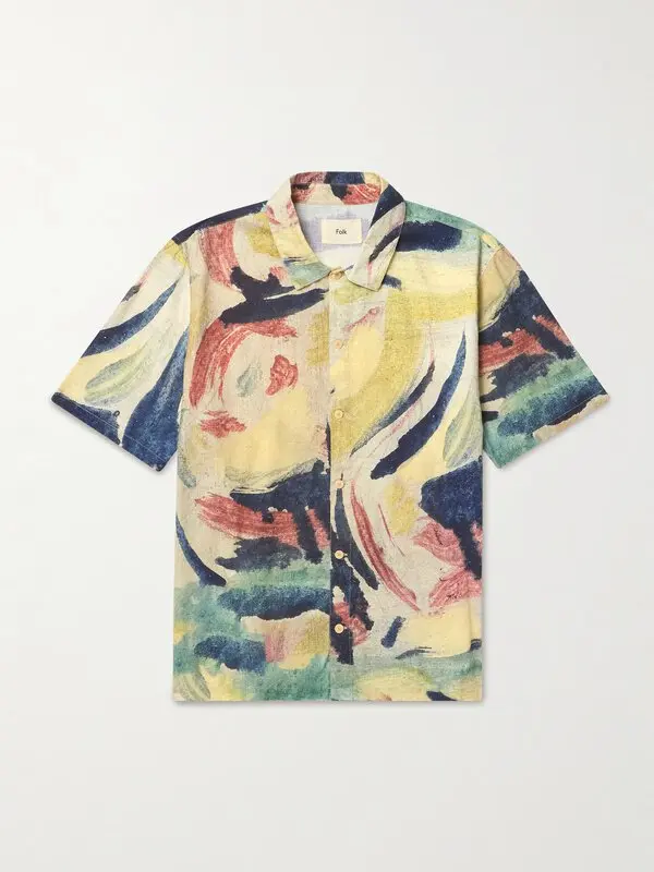 Folk Gabe Printed Linen And Cotton-blend Shirt - Multi