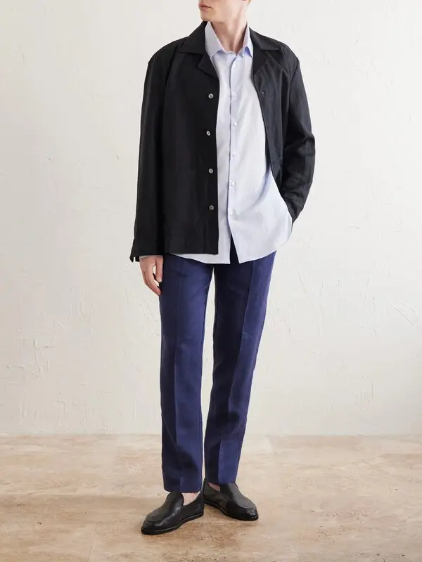 Sunspel Straight-leg Pleated Linen Trousers