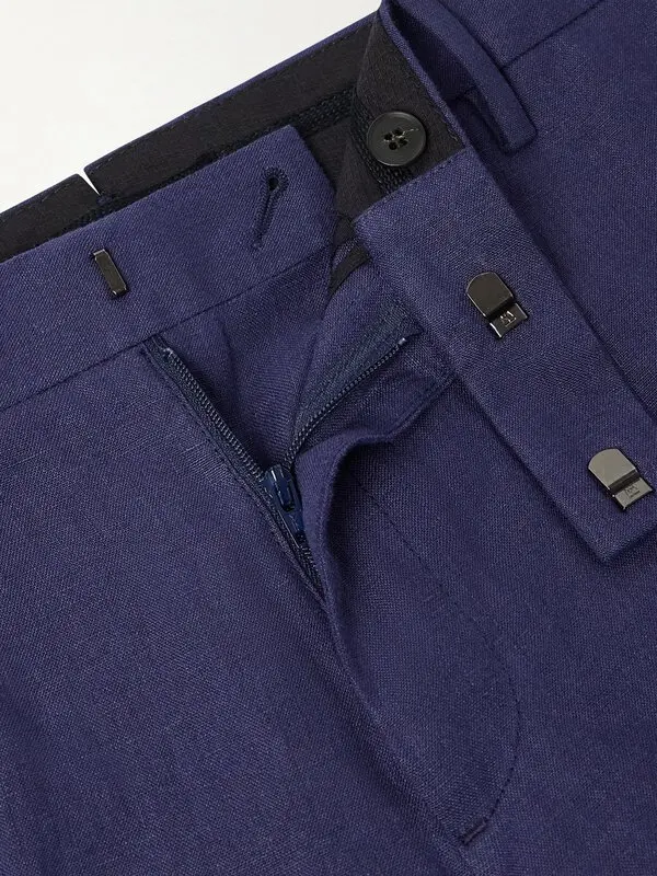 Sunspel Straight-leg Pleated Linen Trousers