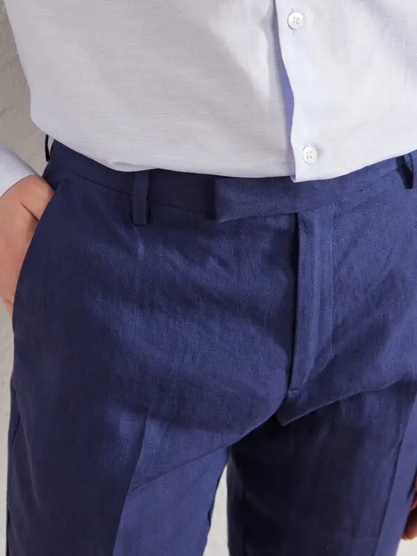 Sunspel Straight-leg Pleated Linen Trousers