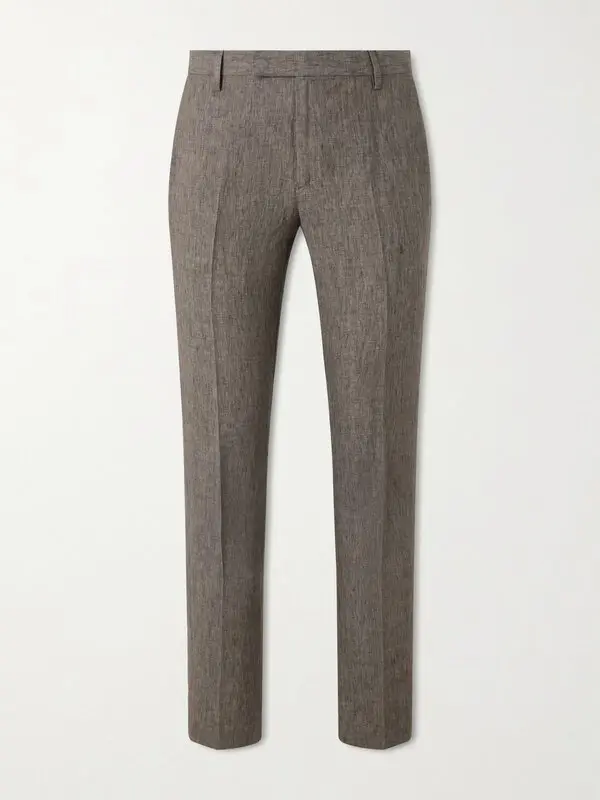 Sunspel Straight-leg Pleated Linen Trousers