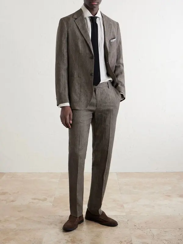 Sunspel Straight-leg Pleated Linen Trousers