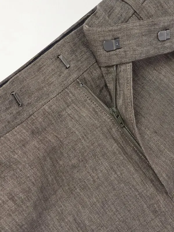 Sunspel Straight-leg Pleated Linen Trousers