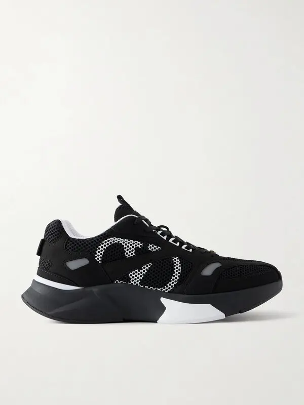 Valentino Garavani Demivee Suede-trimmed Mesh Sneakers