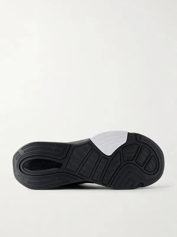 Valentino Garavani Demivee Suede-trimmed Mesh Sneakers