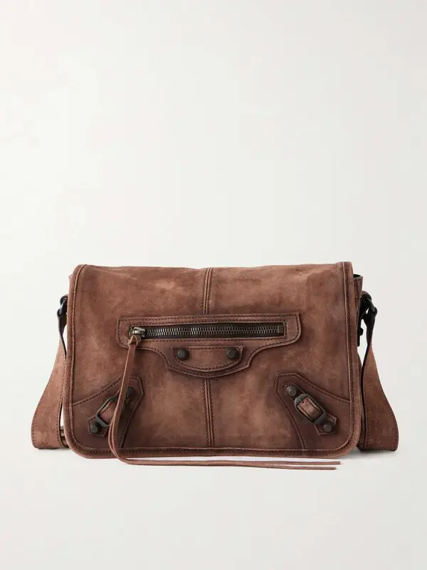 Balenciaga Le City Flap Messenger Leather Bag - Brown