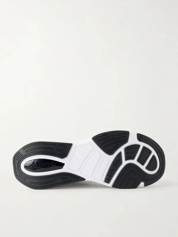 Valentino Garavani Demivee Suede-trimmed Mesh Sneakers
