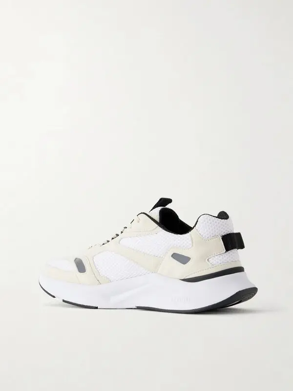 Valentino Garavani Demivee Suede-trimmed Mesh Sneakers