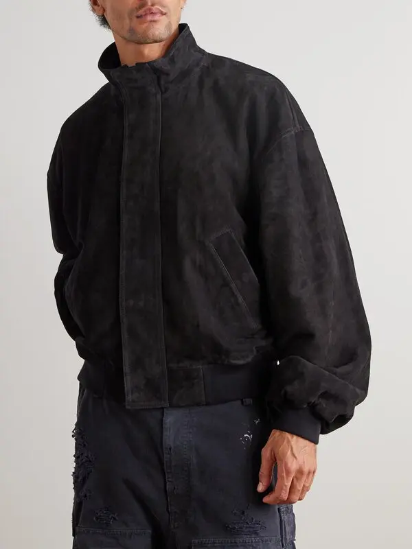 Balenciaga Suede Zip-up Jacket