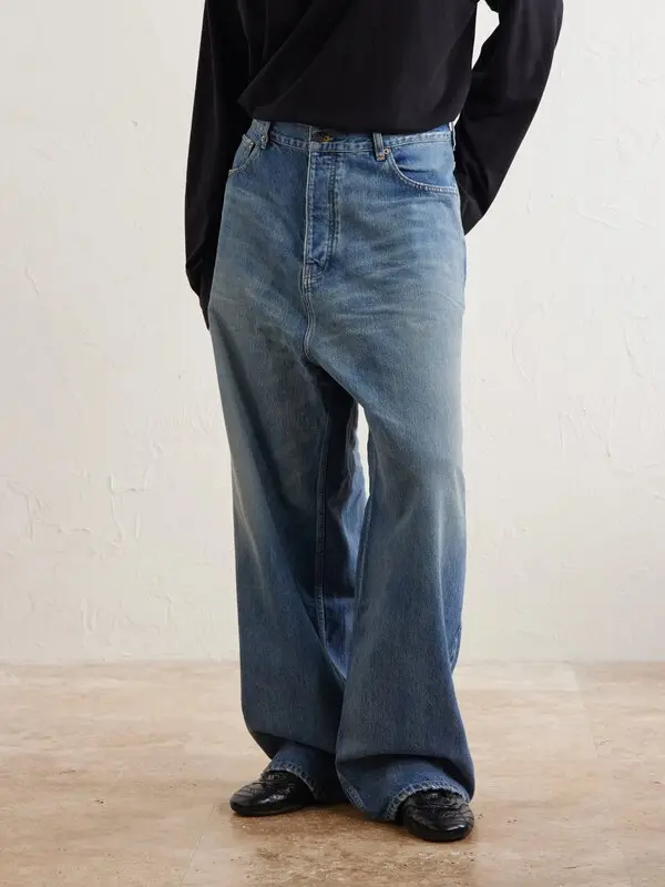 Balenciaga Wide-leg Distressed Jeans