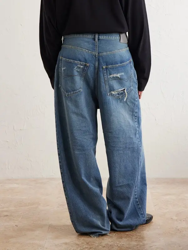 Balenciaga Wide-leg Distressed Jeans