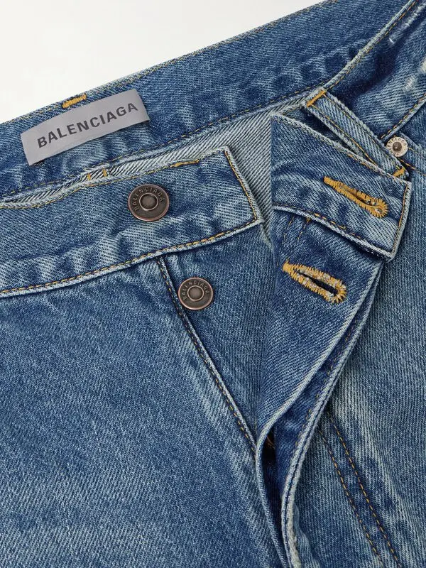 Balenciaga Wide-leg Distressed Jeans