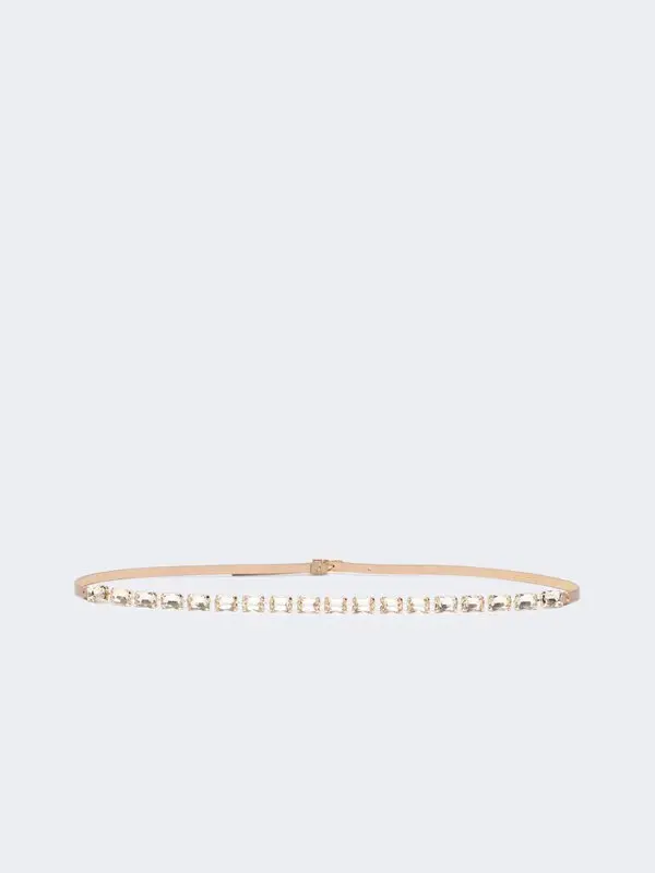 Max Mara Jewelled Nappa Leather Belt - Beige