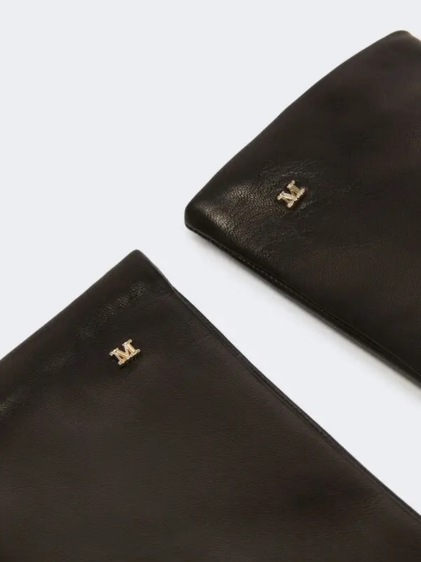 Max Mara Nappa Leather Gloves With Monogram Detail