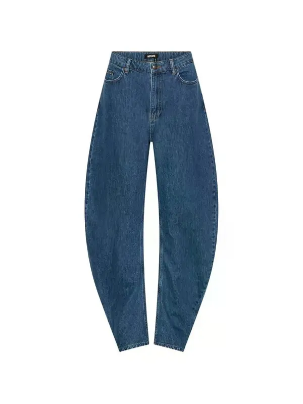 ROTATE BY BIRGER CHRISTENSEN Draped Barrel Leg Jeans - Blue
