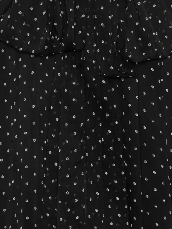ROTATE BY BIRGER CHRISTENSEN Chiffon Dotted Halterneck Balloon Jumpsuit - Black