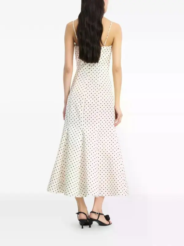 ROTATE BY BIRGER CHRISTENSEN Polka Dot Midi Dress