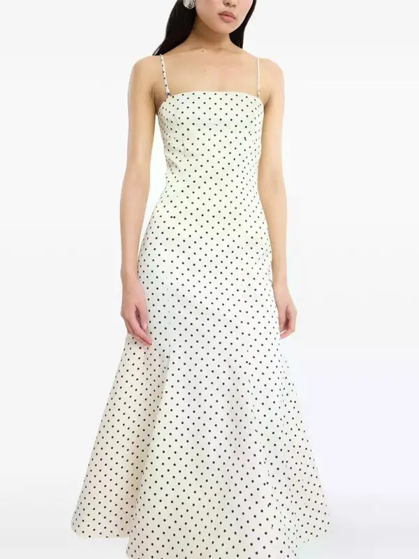 ROTATE BY BIRGER CHRISTENSEN Polka Dot Midi Dress