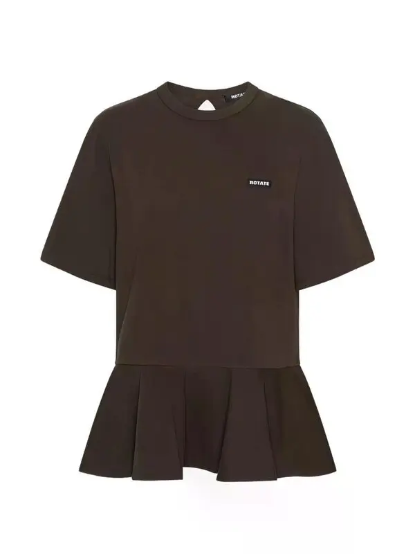 ROTATE BY BIRGER CHRISTENSEN Peplum T-shirt - Brown
