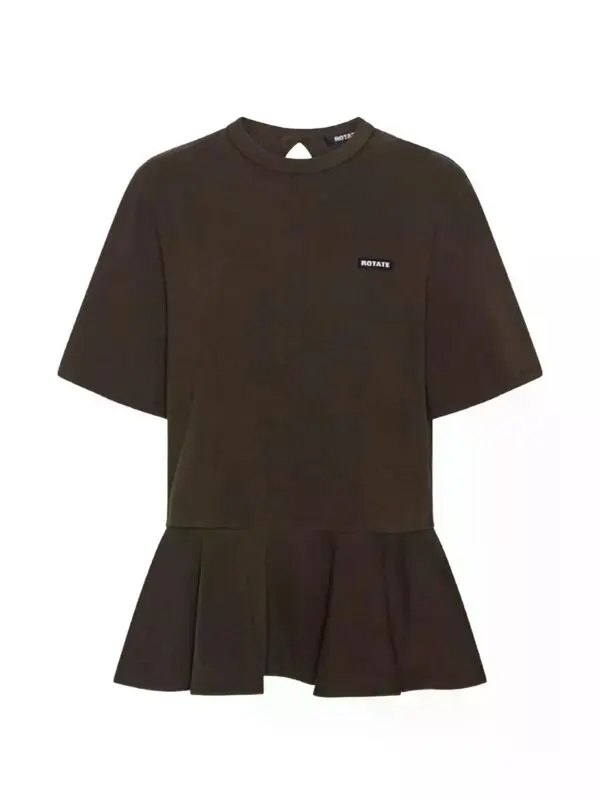 ROTATE BY BIRGER CHRISTENSEN Peplum T-shirt - Brown