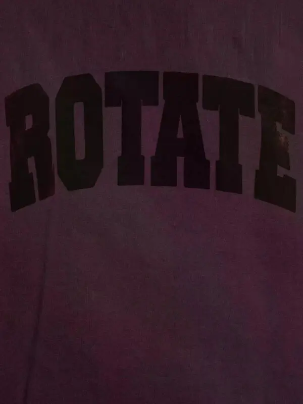ROTATE BY BIRGER CHRISTENSEN Bordeaux Cotton Crew Neck T-shirt
