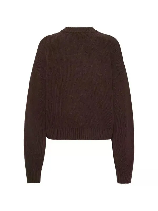 ROTATE BY BIRGER CHRISTENSEN Wool Crew Neck Sweater - Brown