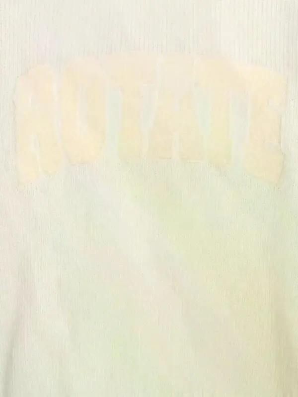 ROTATE BY BIRGER CHRISTENSEN Ribbed Logo Crew Neck Sweater