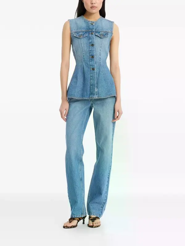 ROTATE BY BIRGER CHRISTENSEN Flared-hem Denim Vest