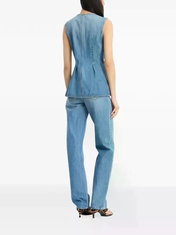 ROTATE BY BIRGER CHRISTENSEN Flared-hem Denim Vest