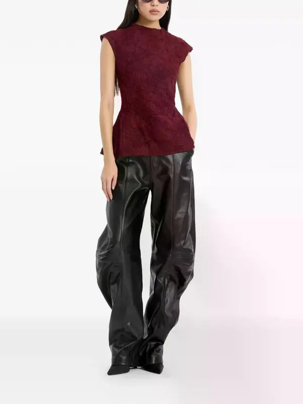 ROTATE BY BIRGER CHRISTENSEN High-waisted Leather Wide-leg Cargo Pants