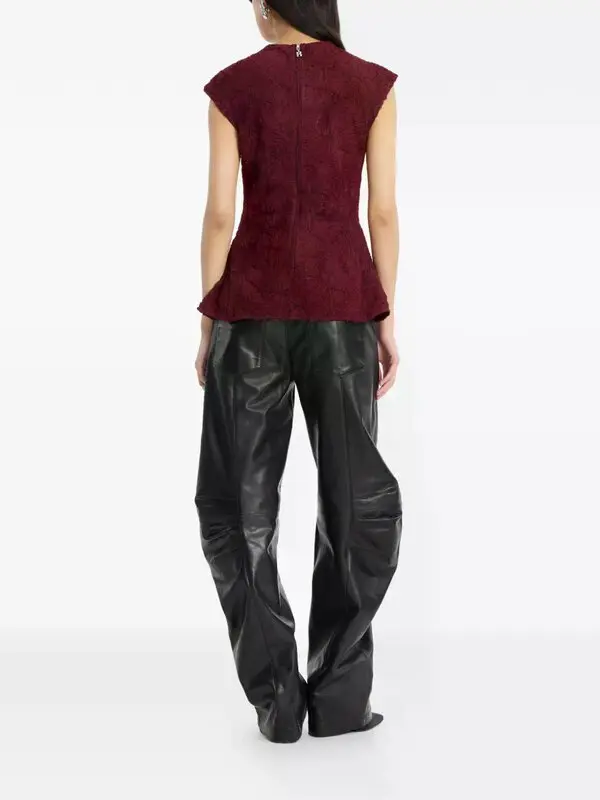 ROTATE BY BIRGER CHRISTENSEN High-waisted Leather Wide-leg Cargo Pants
