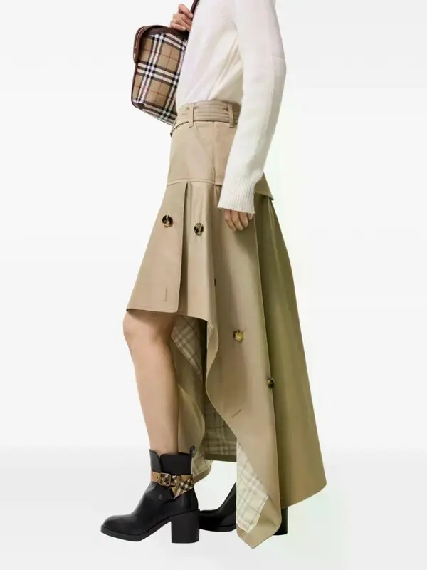 Burberry Asymmetric Gabardine Trench Skirt