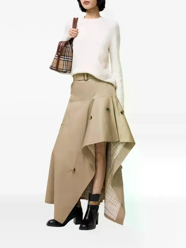 Burberry Asymmetric Gabardine Trench Skirt