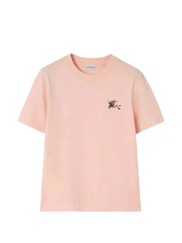 Burberry Knight Check Cotton T-shirt - Pink