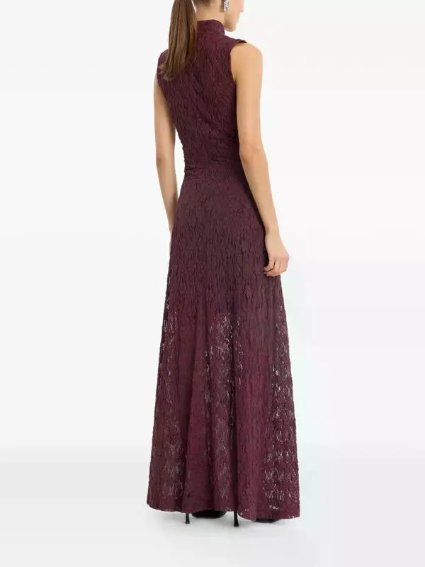 ROTATE BY BIRGER CHRISTENSEN Bordeaux Lace Maxi Dress