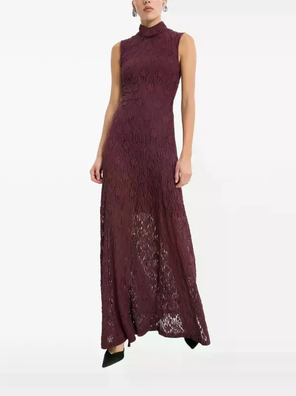 ROTATE BY BIRGER CHRISTENSEN Bordeaux Lace Maxi Dress - Red