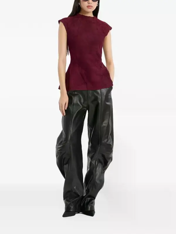 ROTATE BY BIRGER CHRISTENSEN Bordeaux Floral Peplum Top - Red