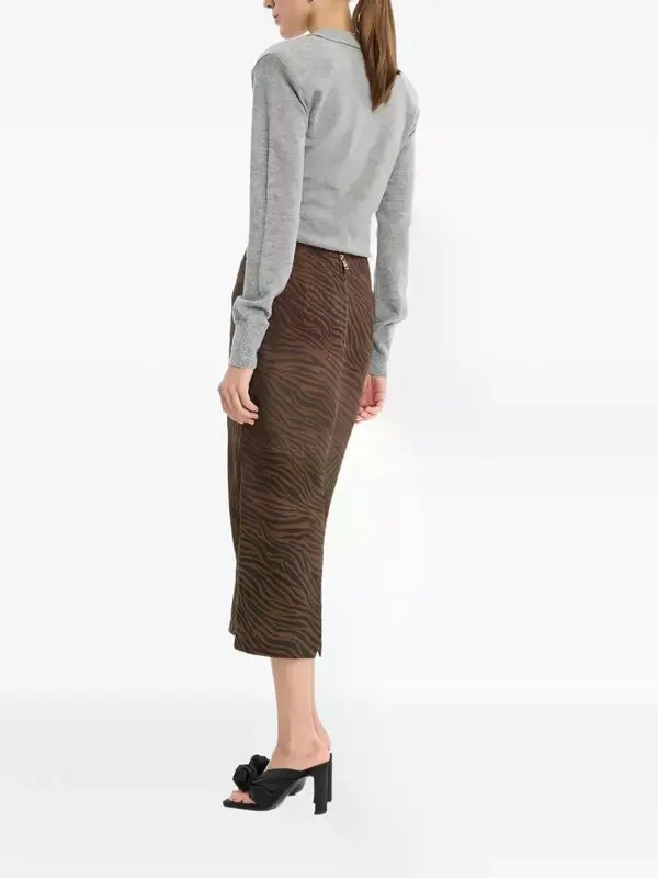ROTATE BY BIRGER CHRISTENSEN Long-sleeve Polo Top - Grey