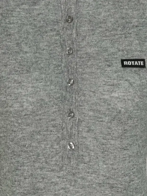 ROTATE BY BIRGER CHRISTENSEN Long-sleeve Polo Top - Grey