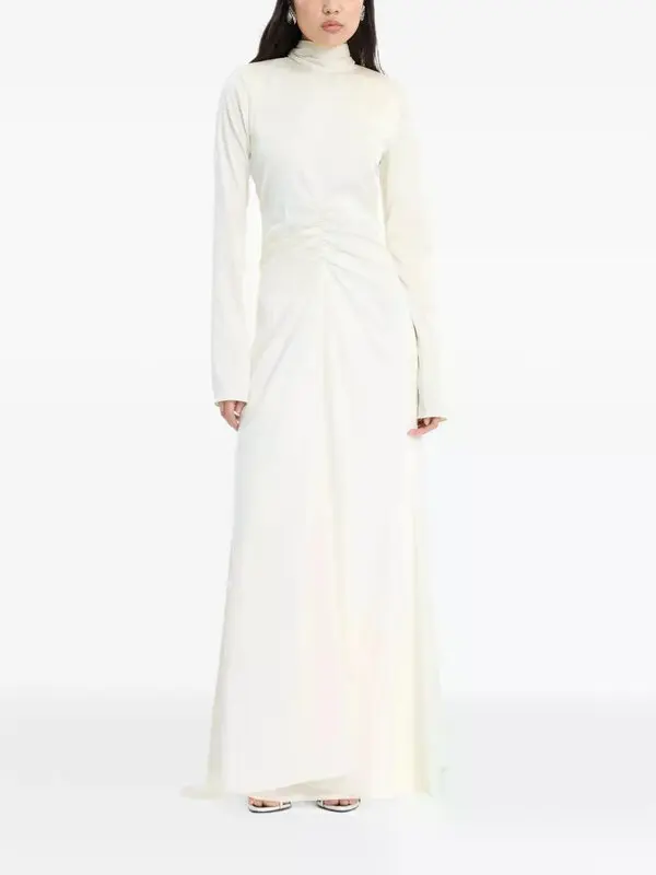 ROTATE BY BIRGER CHRISTENSEN Long-sleeve Scarf Maxi Dress - Neutrals