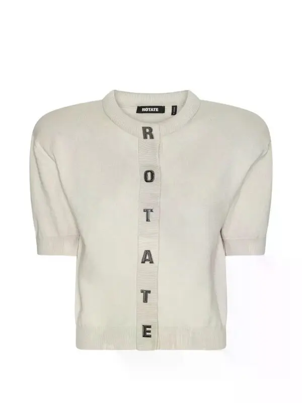 ROTATE BY BIRGER CHRISTENSEN Letter Buttoned Cardigan - Neutrals