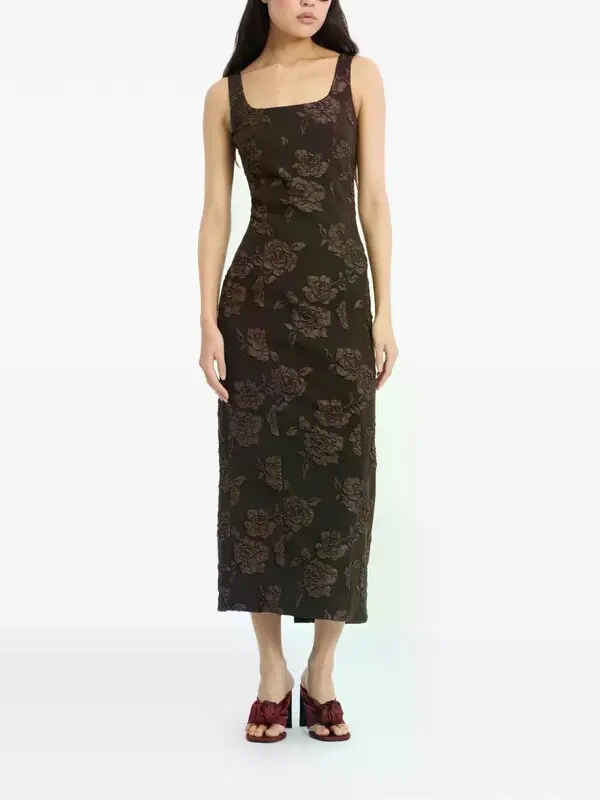 ROTATE BY BIRGER CHRISTENSEN Jacquard Sleeveless Midi Dress