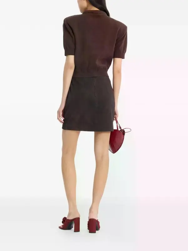 ROTATE BY BIRGER CHRISTENSEN Dark Knit Button-fastening Cardigan - Brown