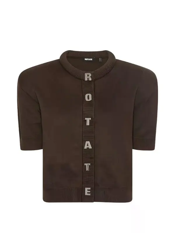 ROTATE BY BIRGER CHRISTENSEN Dark Knit Button-fastening Cardigan - Brown